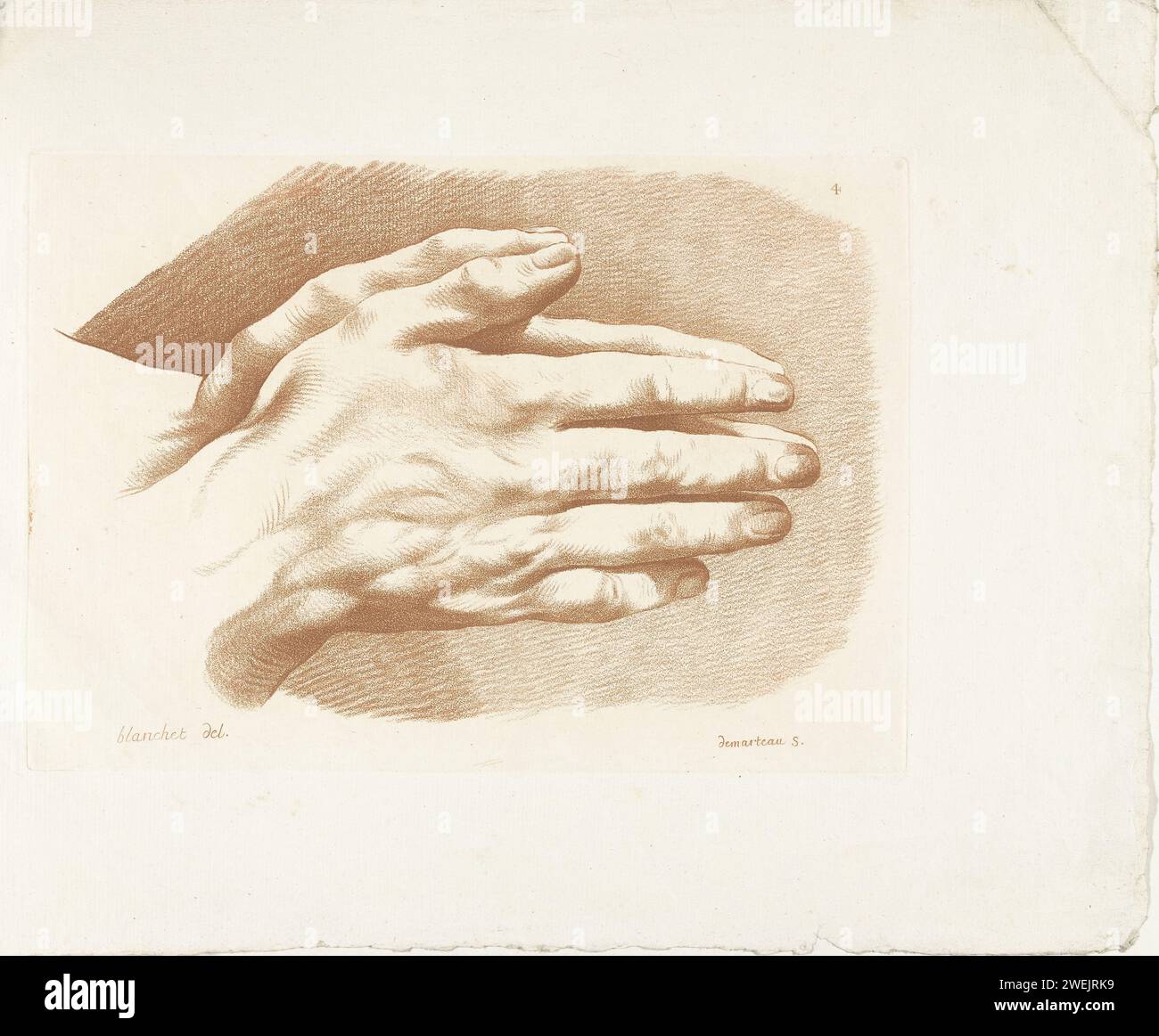 Study of two hands, 1732 - 1776 print Study of two hands, with the ...
