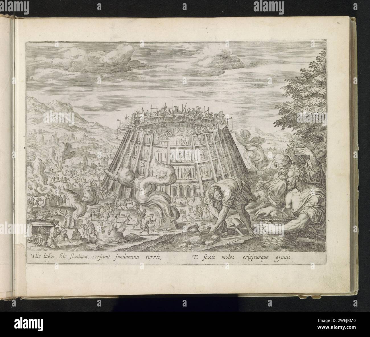 Construction of the tower of Babel, Hans Collaert (I) (attributed to ...