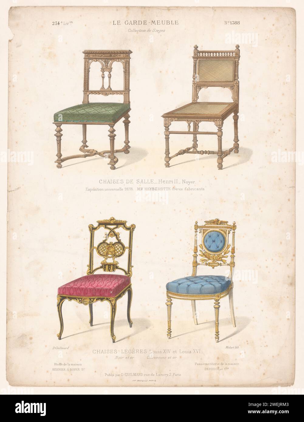 Four seats, Midart, 1839 - 1885 print Four seats in the styles of Henry ...