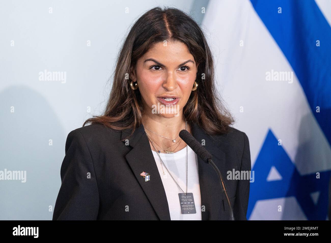 Natalie Sanandaji speaks during International Holocaust Remembrance Day ...