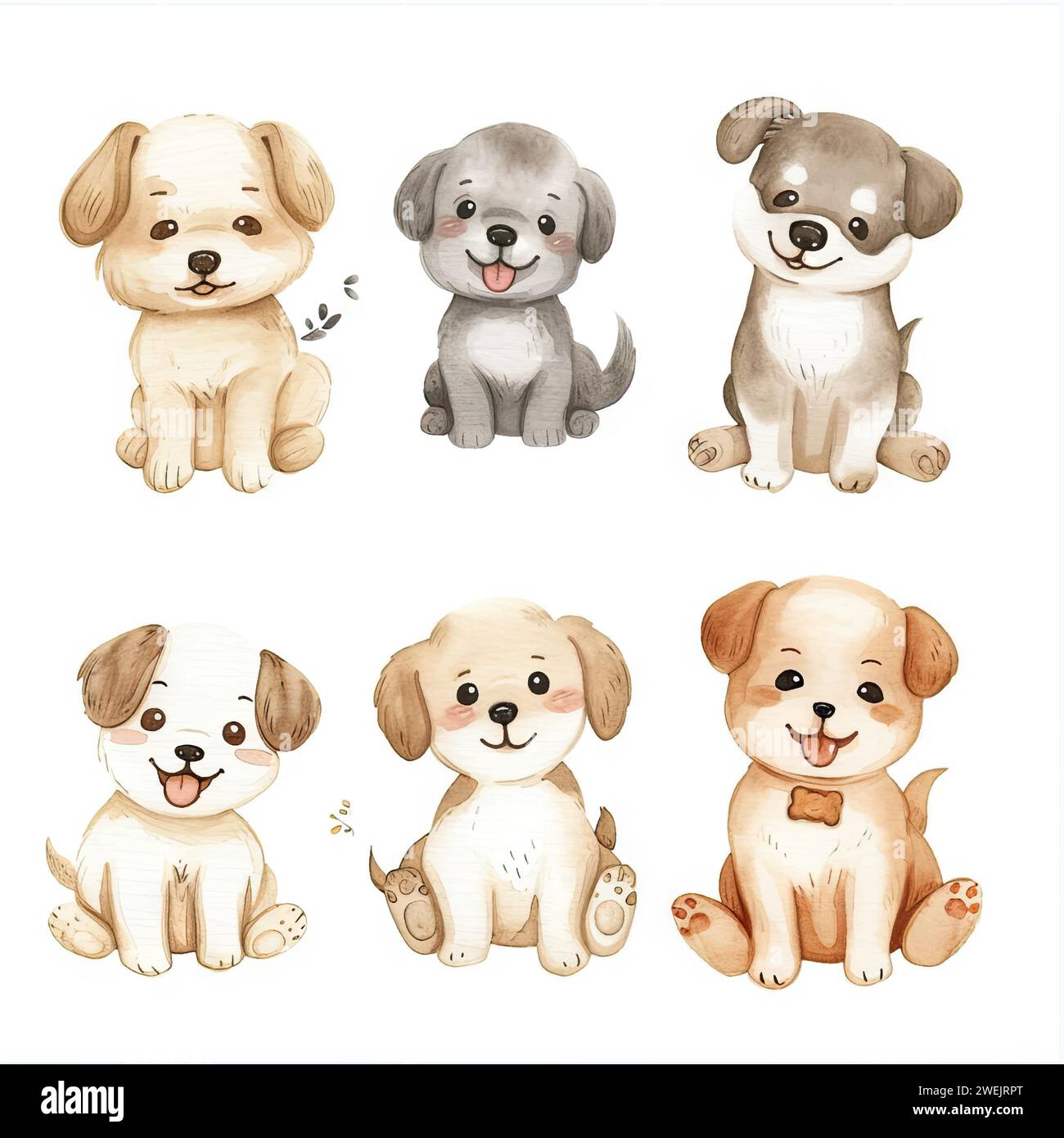 Vector hand drawn puppy collection Stock Vector Image & Art - Alamy
