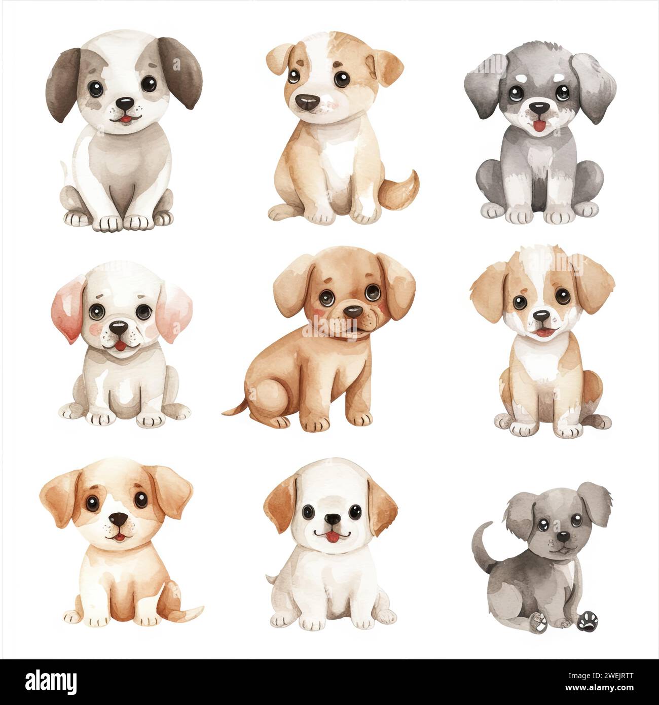Vector hand drawn puppy collection Stock Vector Image & Art - Alamy