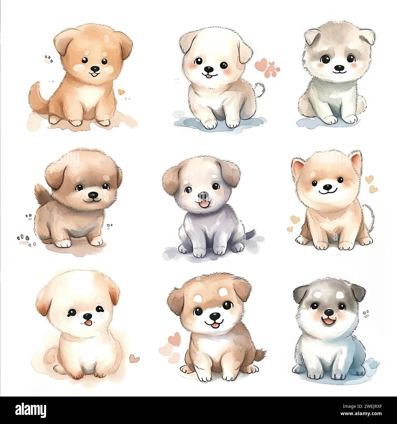 Vector hand drawn puppy collection Stock Vector Image & Art - Alamy