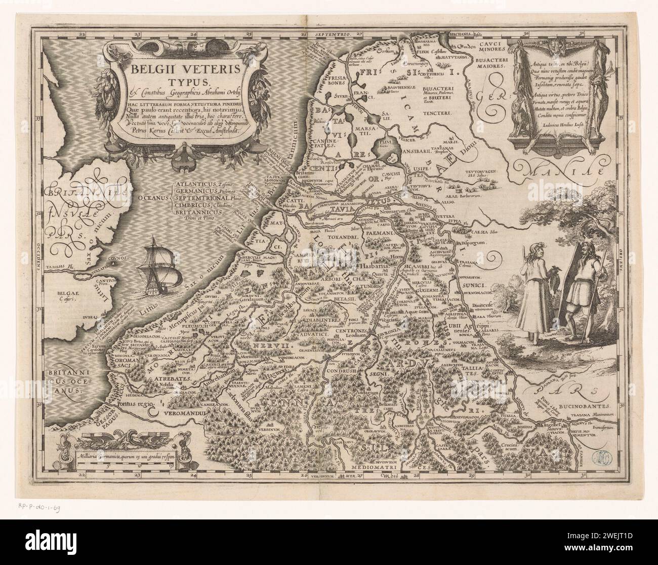 Historical map of the Netherlands, 1617 print Historical map of the ...