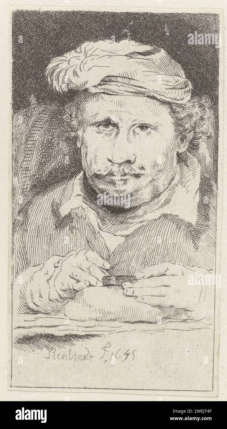 Self-Portrait, Drawing on an Etching-Plate, Pierre François Basan ...