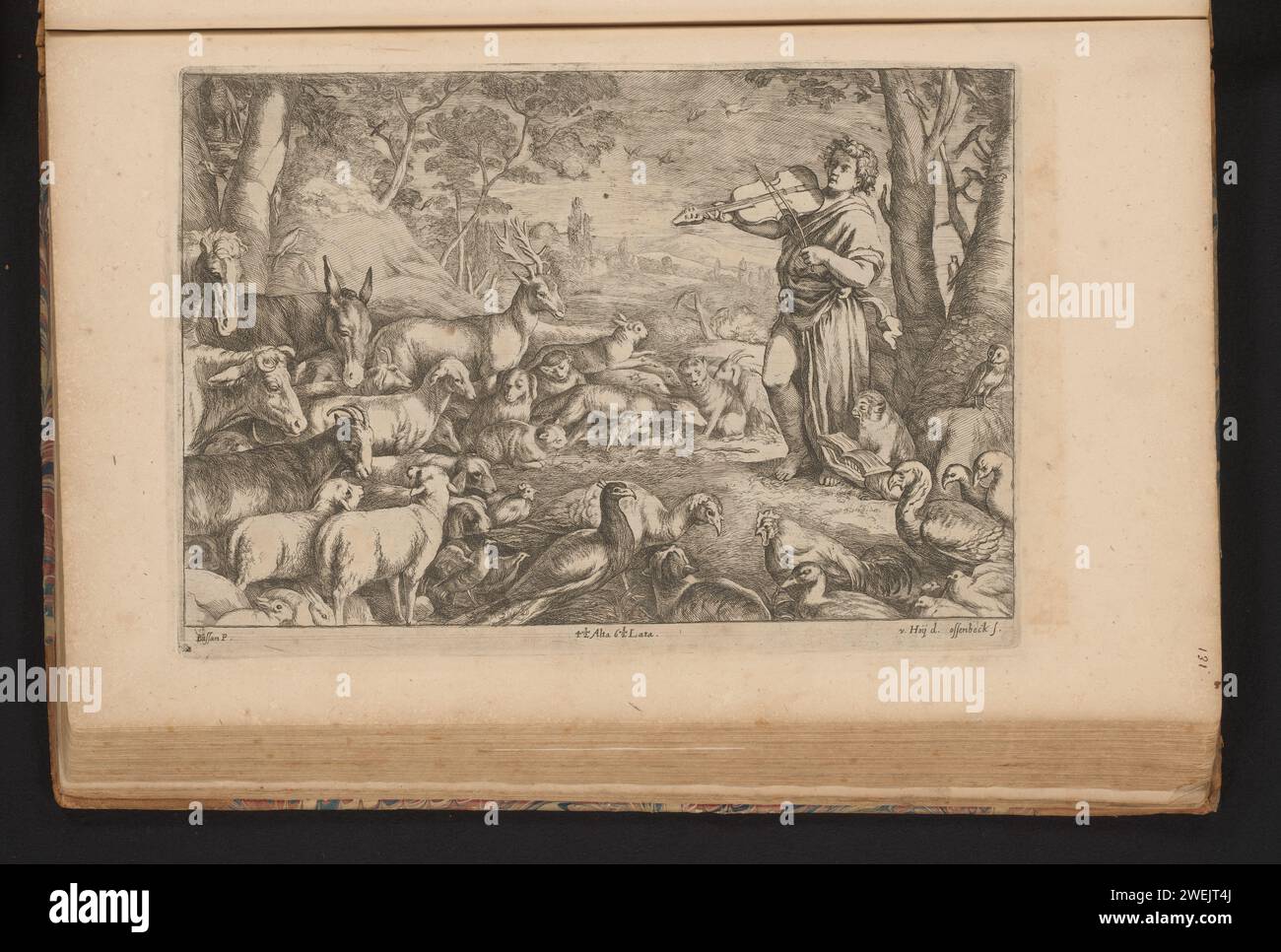 Orpheus enchants the animals with his music, 1660 print Orpheus is ...