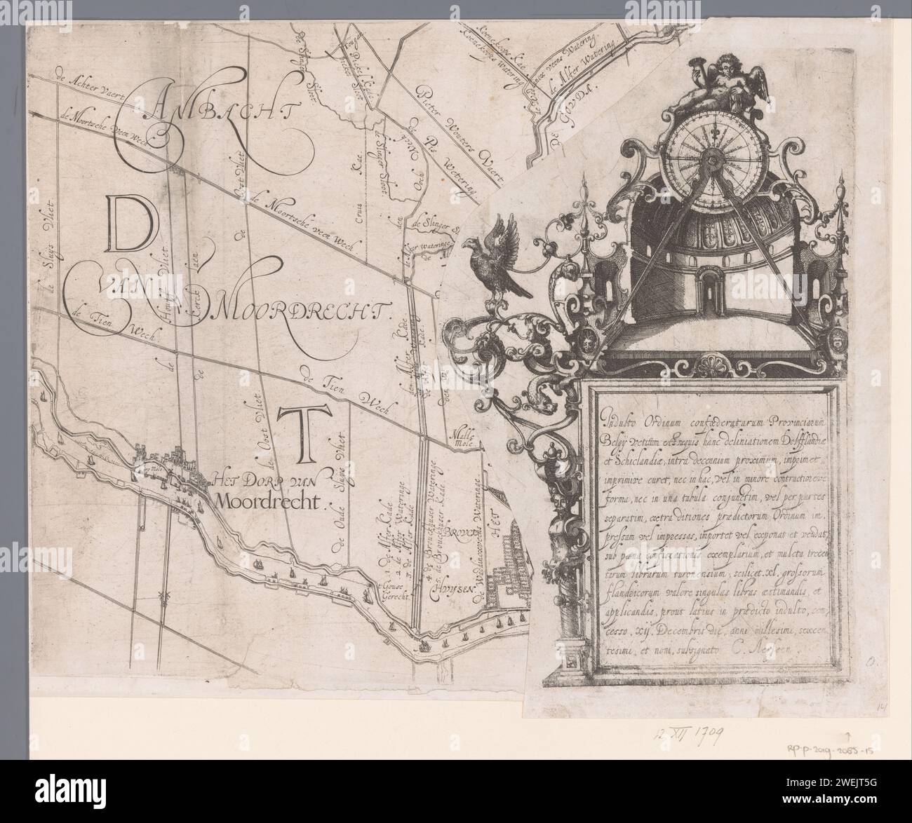 Map of the Schieland Water Board, Decorative Cartouche, Floris ...