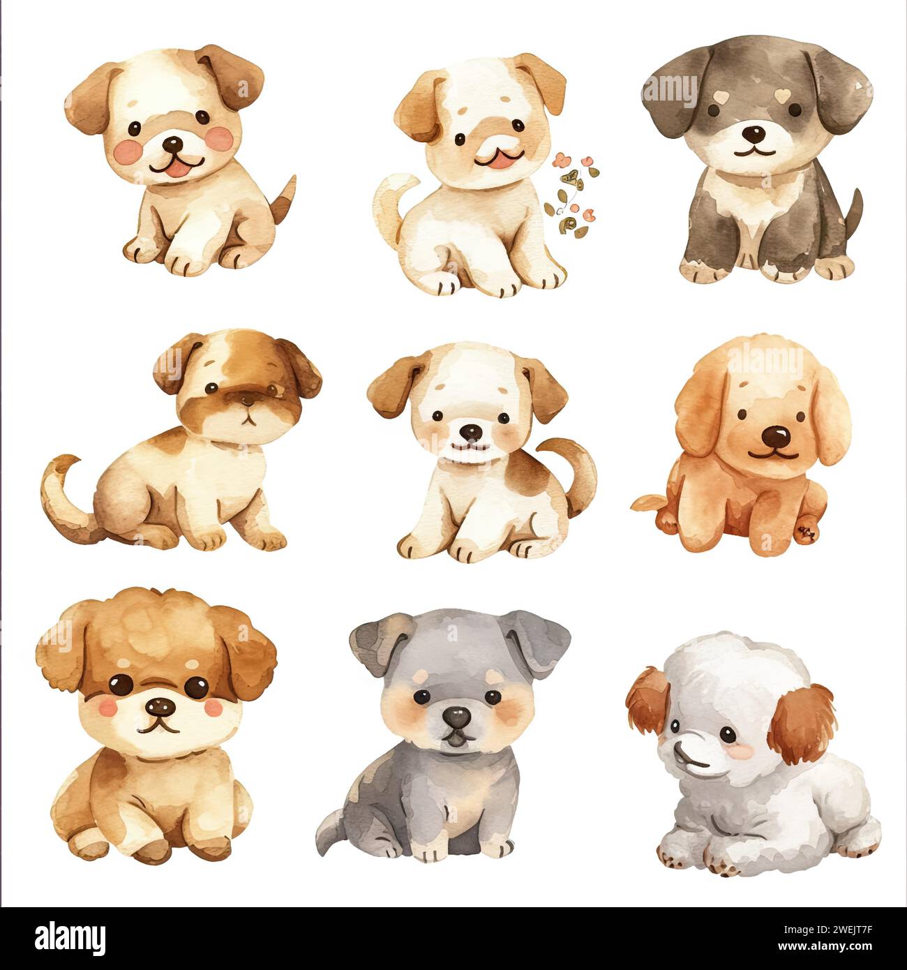 Vector hand drawn puppy collection Stock Vector Image & Art - Alamy