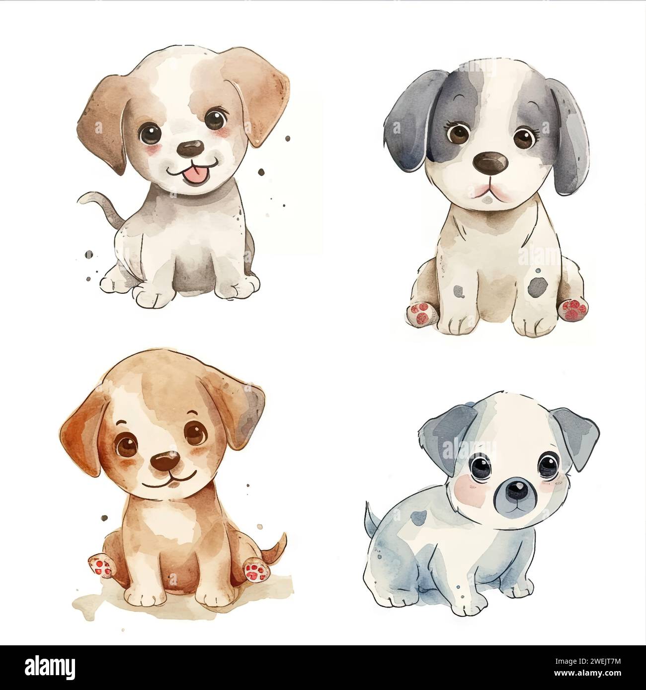 Vector hand drawn puppy collection Stock Vector Image & Art - Alamy