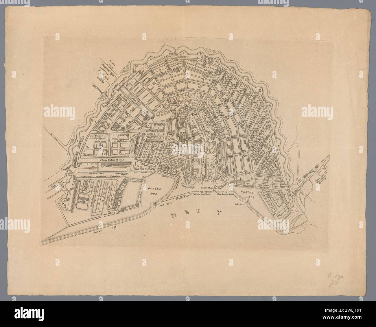 Map of Amsterdam, Anonymous, c. 1845 - c. 1878 print paper etching maps of cities Amsterdam ...