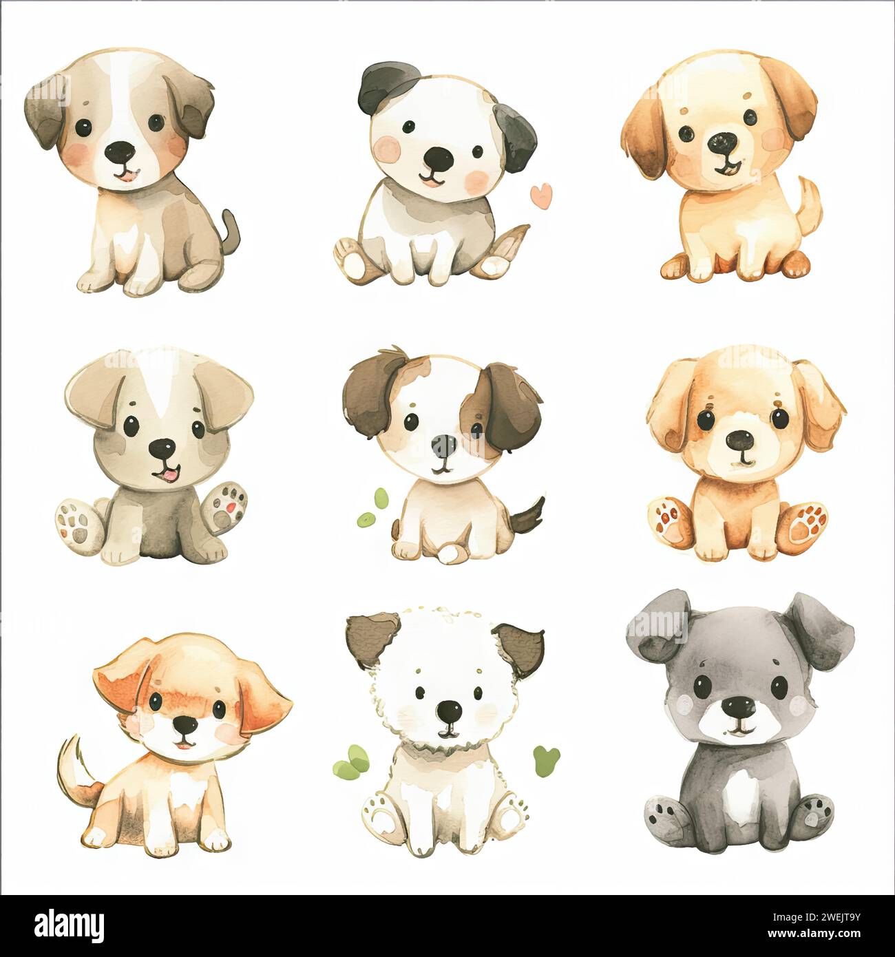 Vector hand drawn puppy collection Stock Vector Image & Art - Alamy