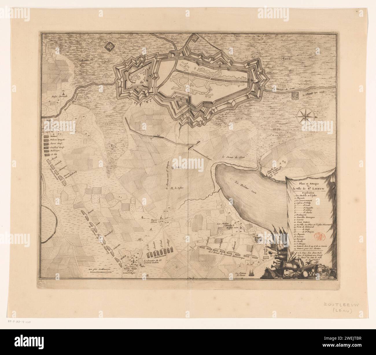 Map of the recapture of Zoutleeuw by the Allies, 1705, Anonymous, 1705 ...
