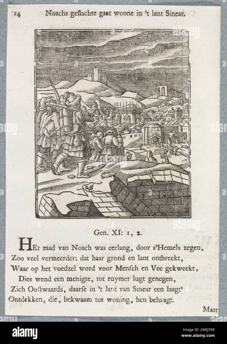 Return of the inhabitants of Jerusalem from exile, 1740 print Residents ...