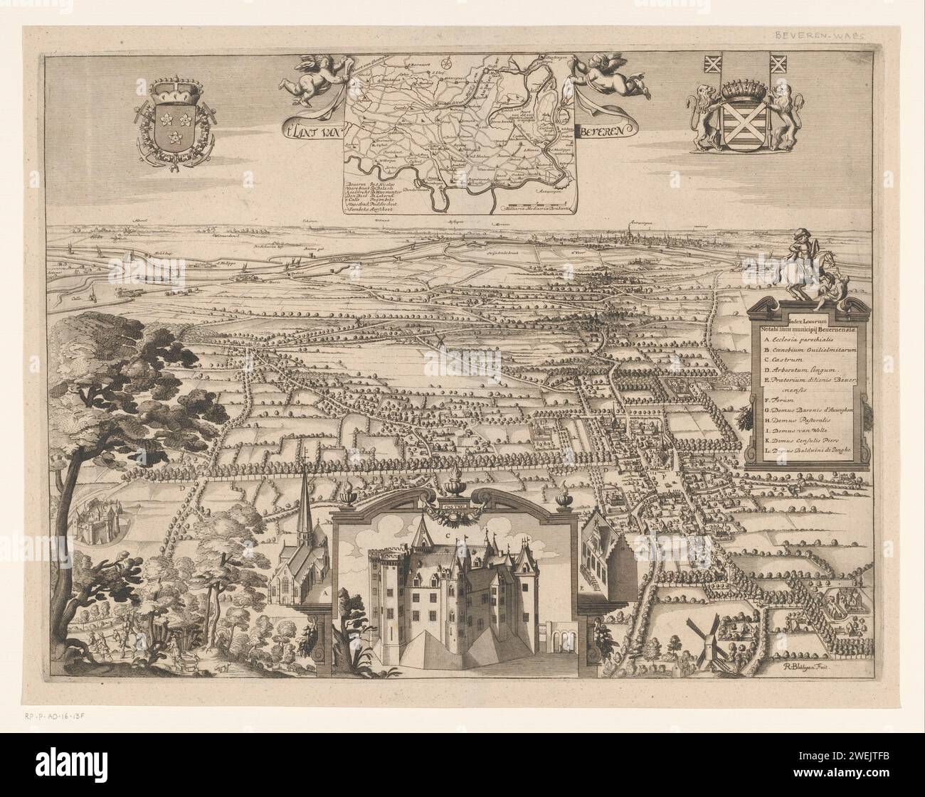 View of the Land van Beveren, Reynier Blokhuysen, 1735 print View in a ...