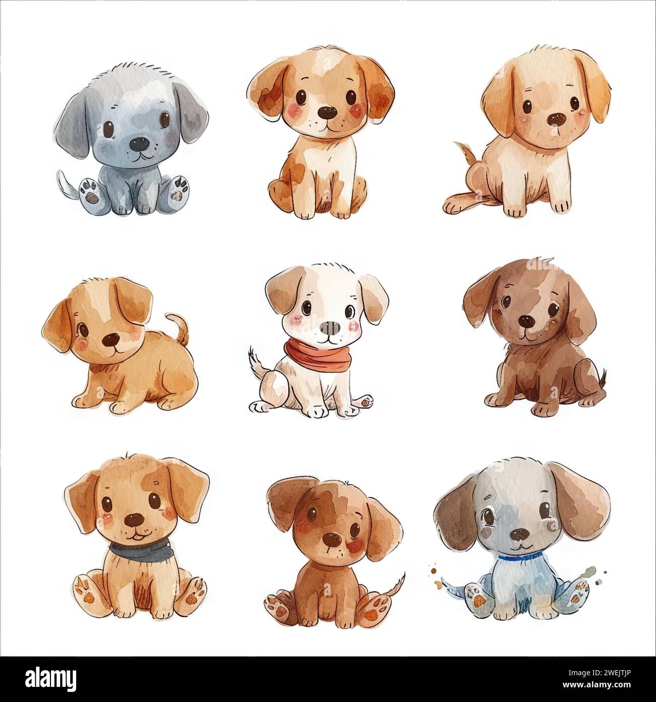 Vector hand drawn puppy collection Stock Vector Image & Art - Alamy