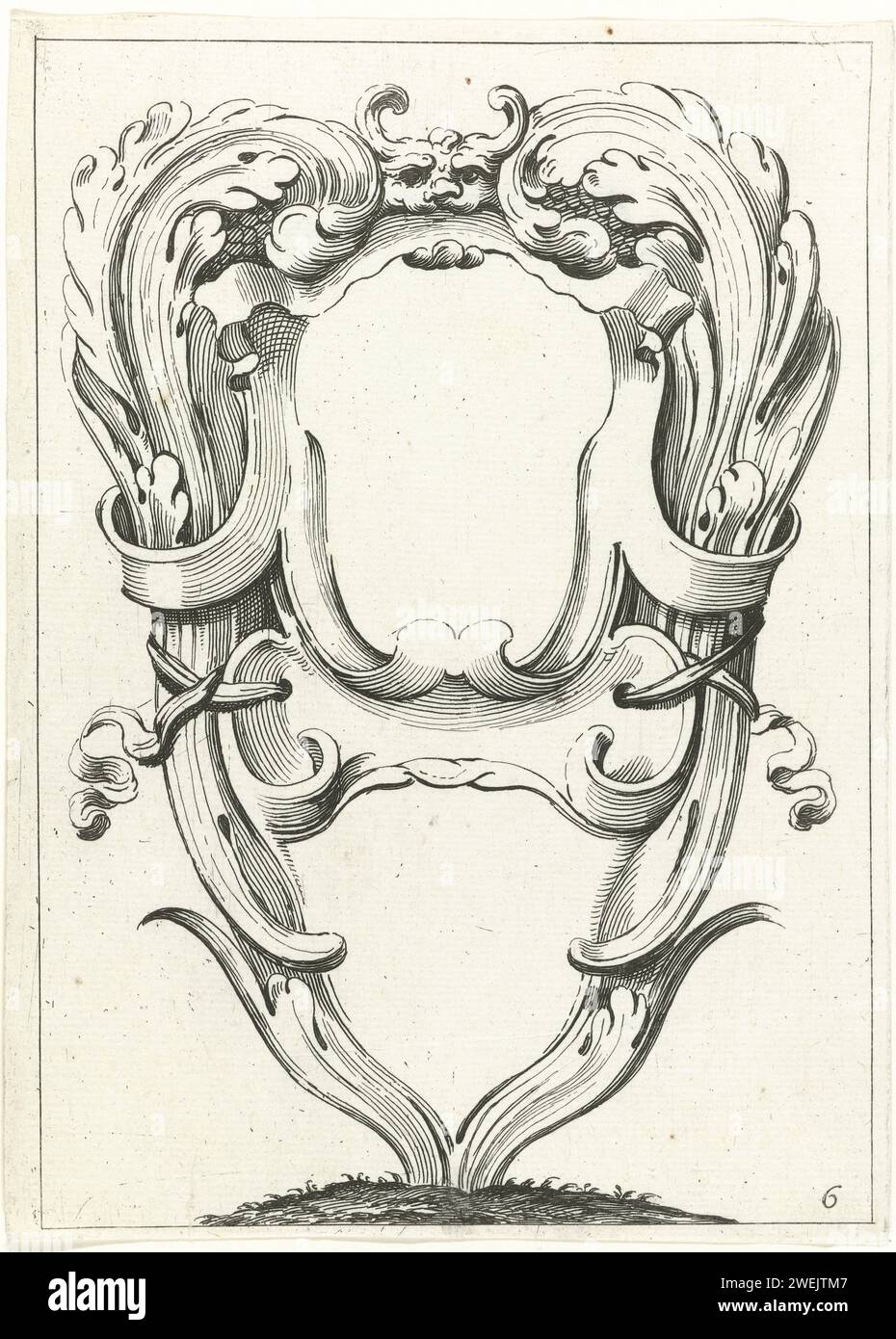 Leaf from series with cartouches, 1642 print Sixth print from a series ...