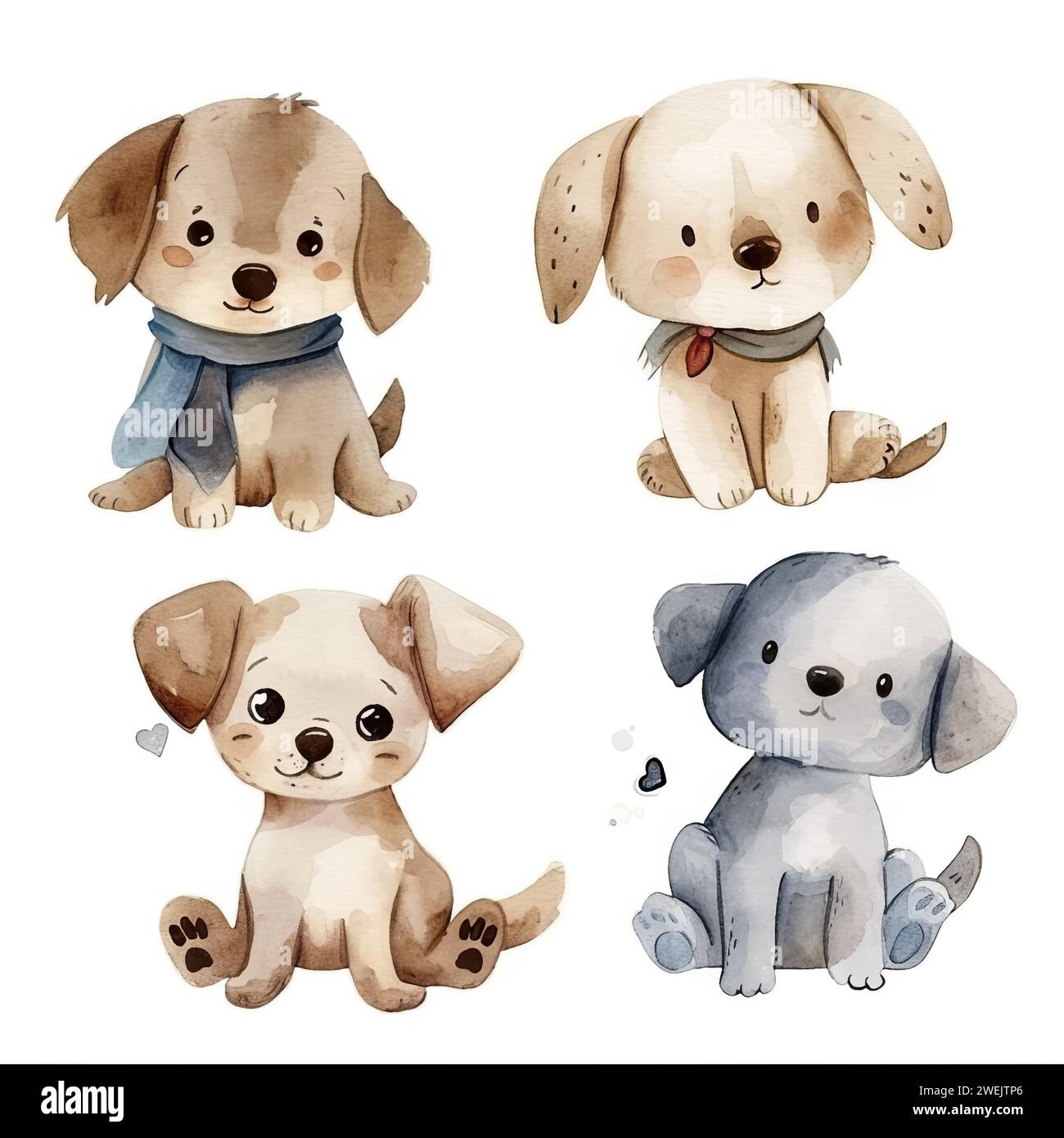 Vector hand drawn puppy collection Stock Vector Image & Art - Alamy