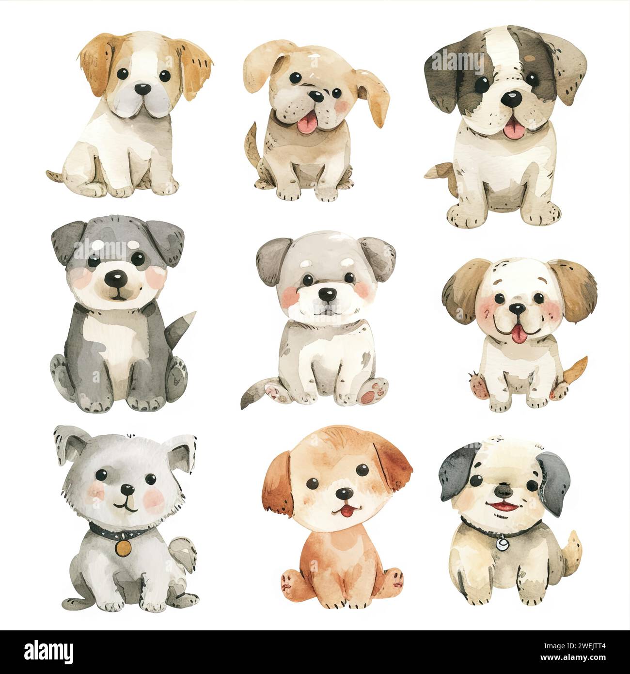 Vector hand drawn puppy collection Stock Vector Image & Art - Alamy