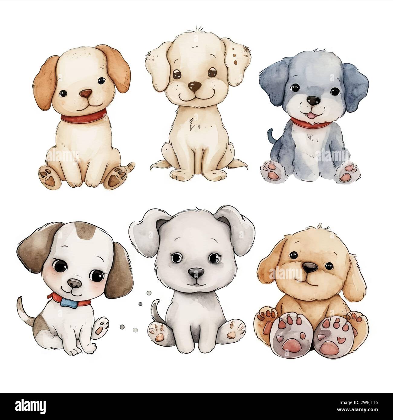 Vector hand drawn puppy collection Stock Vector Image & Art - Alamy