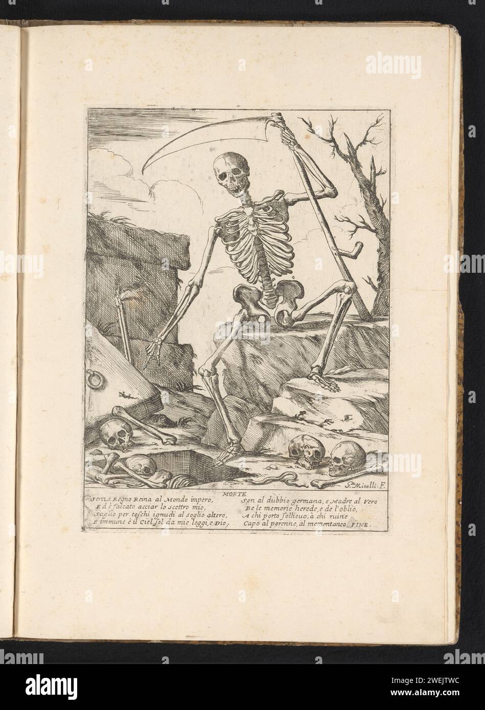 DE DID, Giuseppe Maria Mitelli, 1675 print Death (Morte) as a frame ...