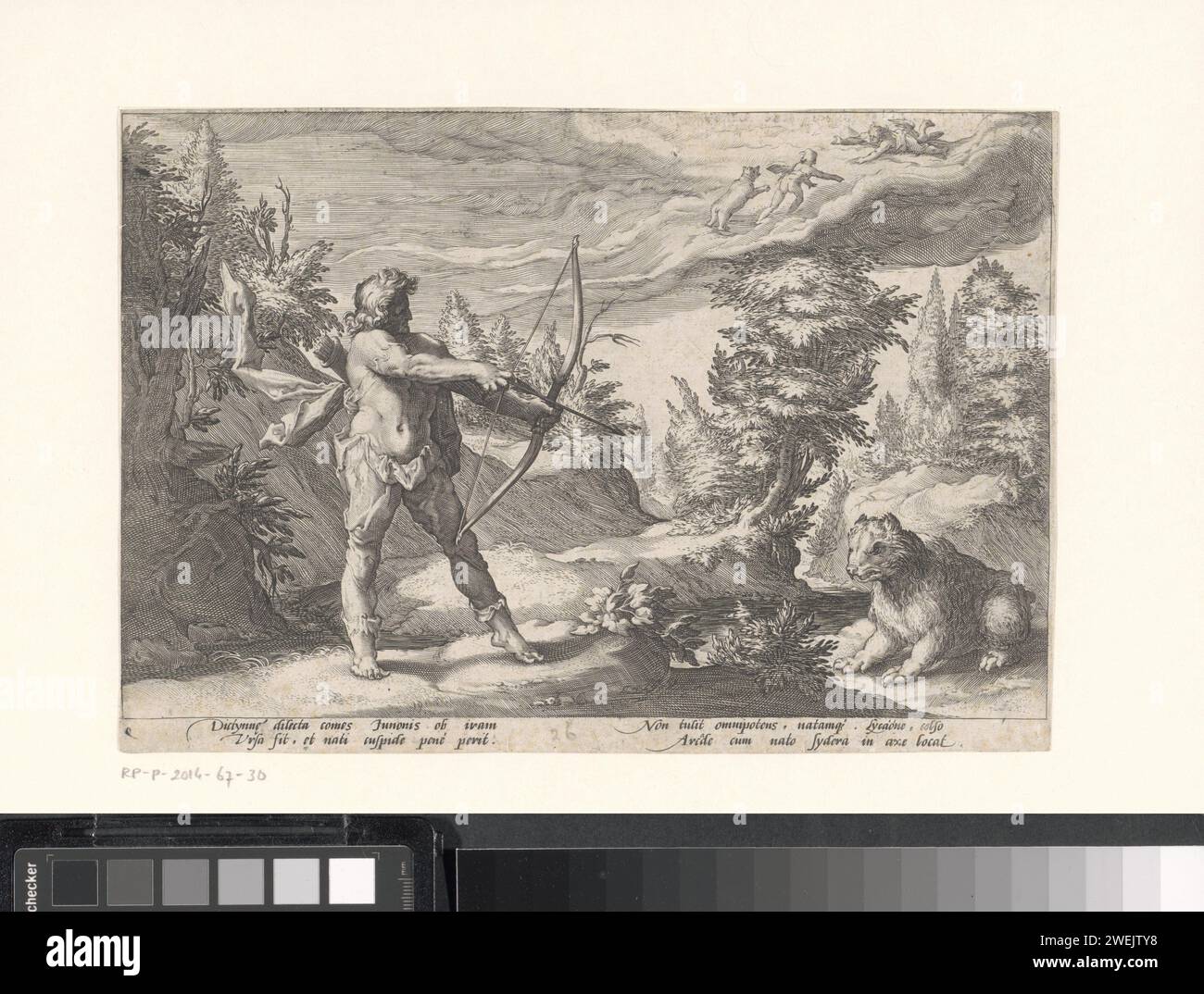 Arcas focuses its arrow on Callisto, 1590 print Arcas, the son of ...