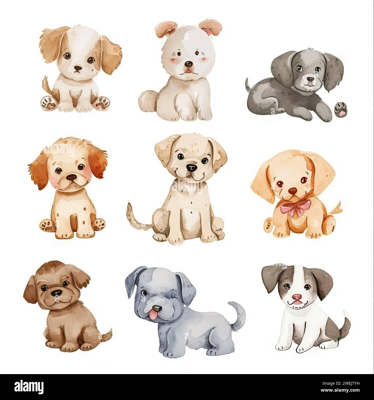 Vector hand drawn puppy collection Stock Vector Image & Art - Alamy