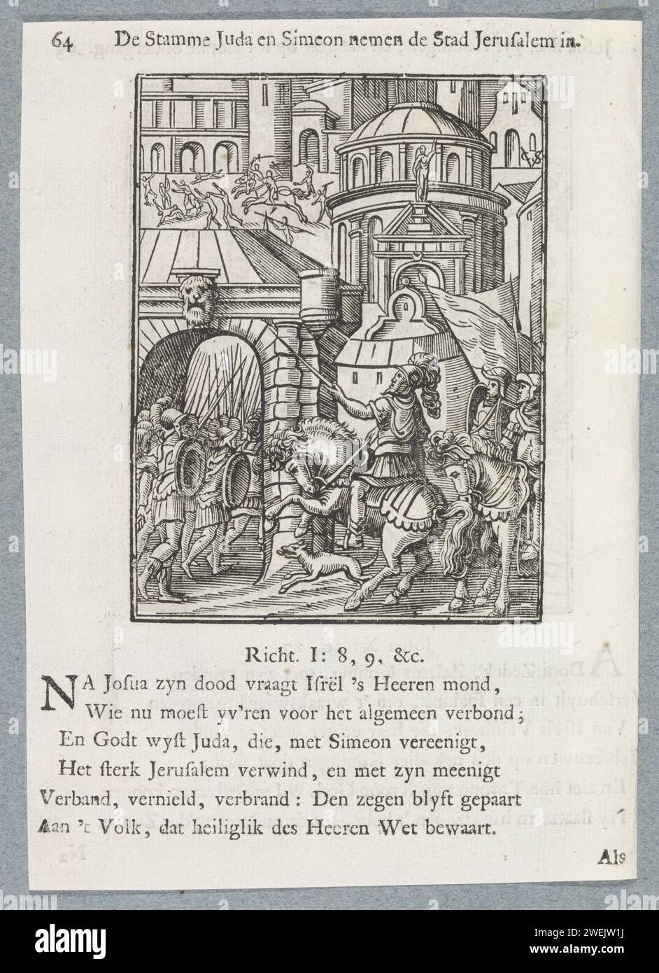 Tribes of Judah and Simoen take Jerusalem, 1740 print Tribes of Judah ...