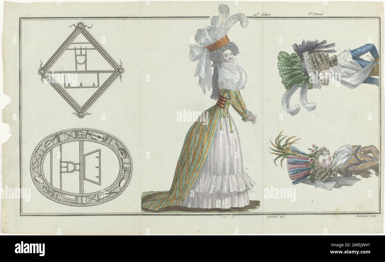 The First Fashion Magazine, 1788 From left to right. Two buckles, oval ...