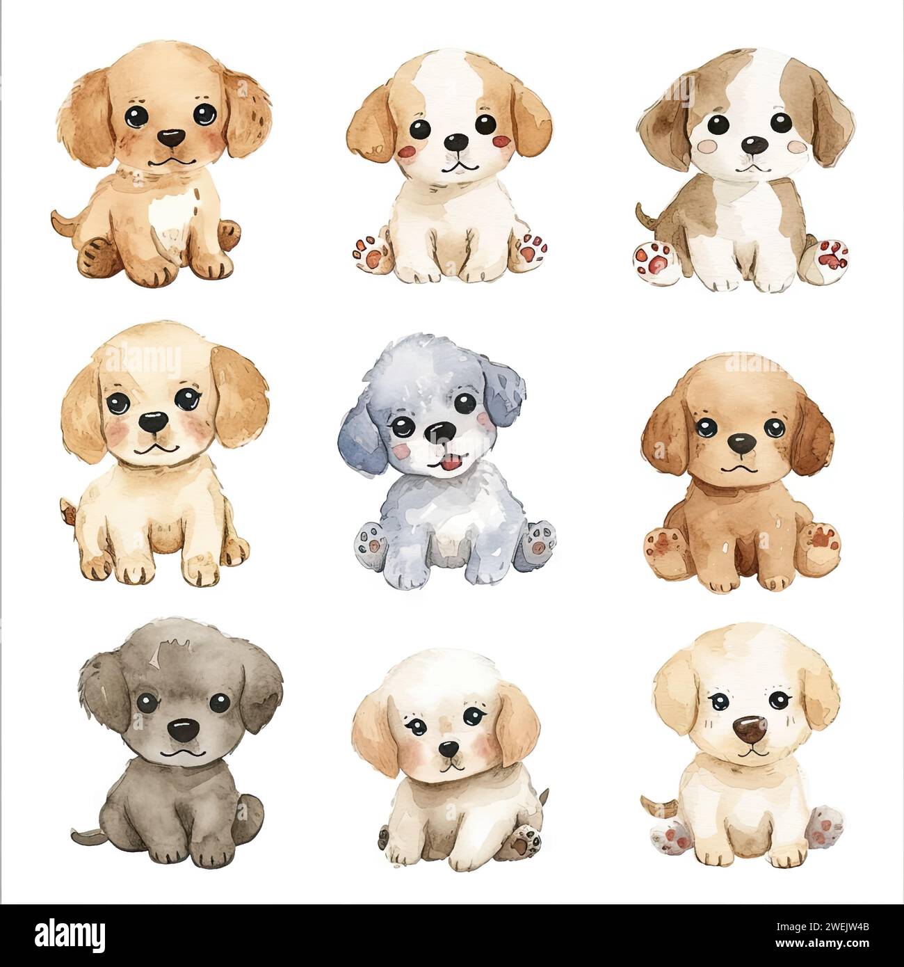 Vector hand drawn puppy collection Stock Vector Image & Art - Alamy