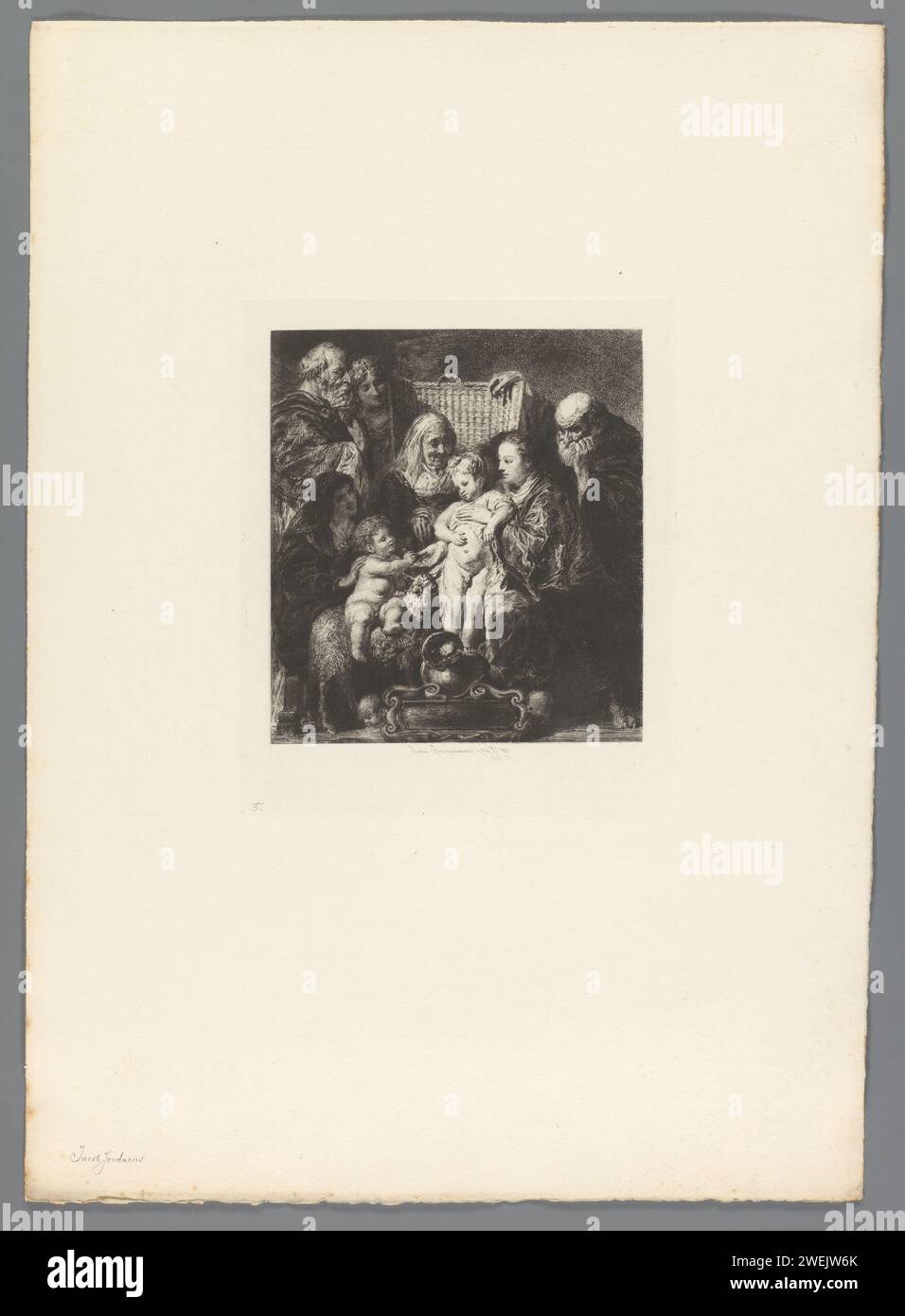 Holy Family, Jules Ferdinand Jacquemart, after Jacques Jordaens, 1871 ...