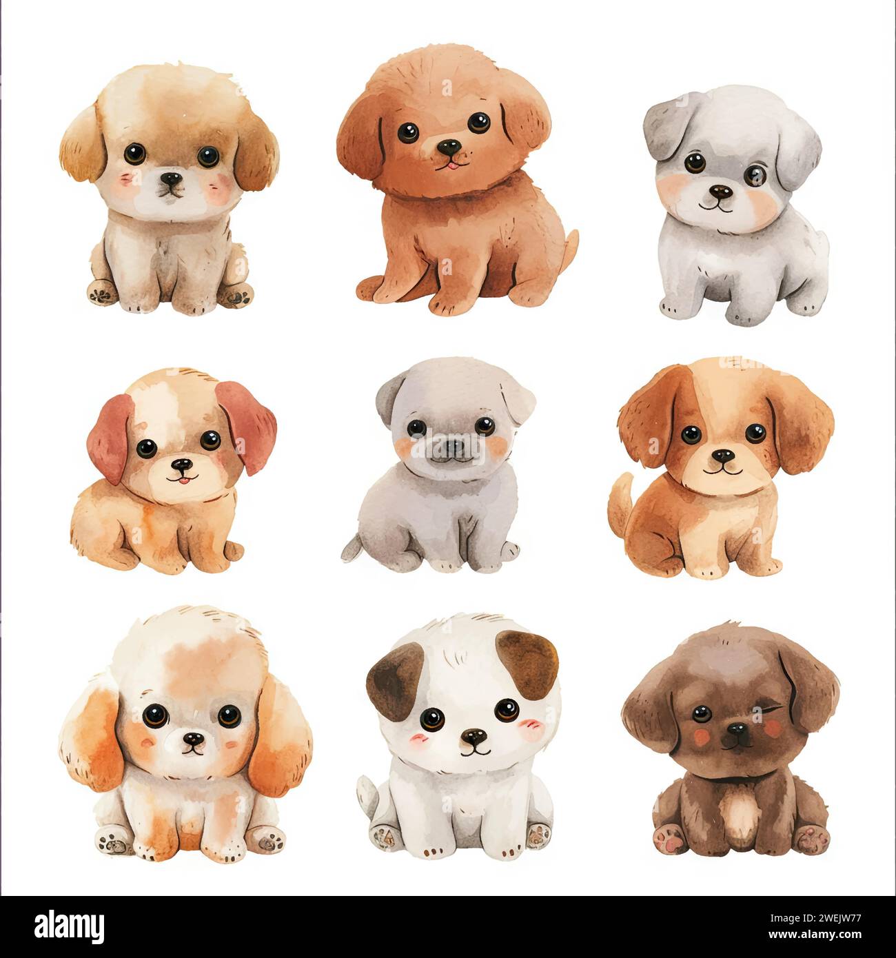 Vector hand drawn puppy collection Stock Vector Image & Art - Alamy