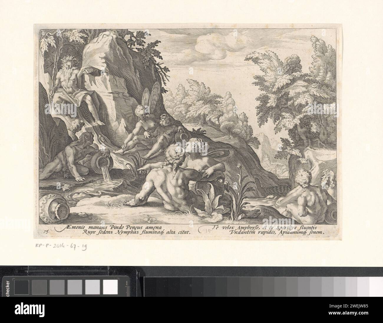 River god Peneus in the midst of gods and Nymphs, 1589 print (River ...