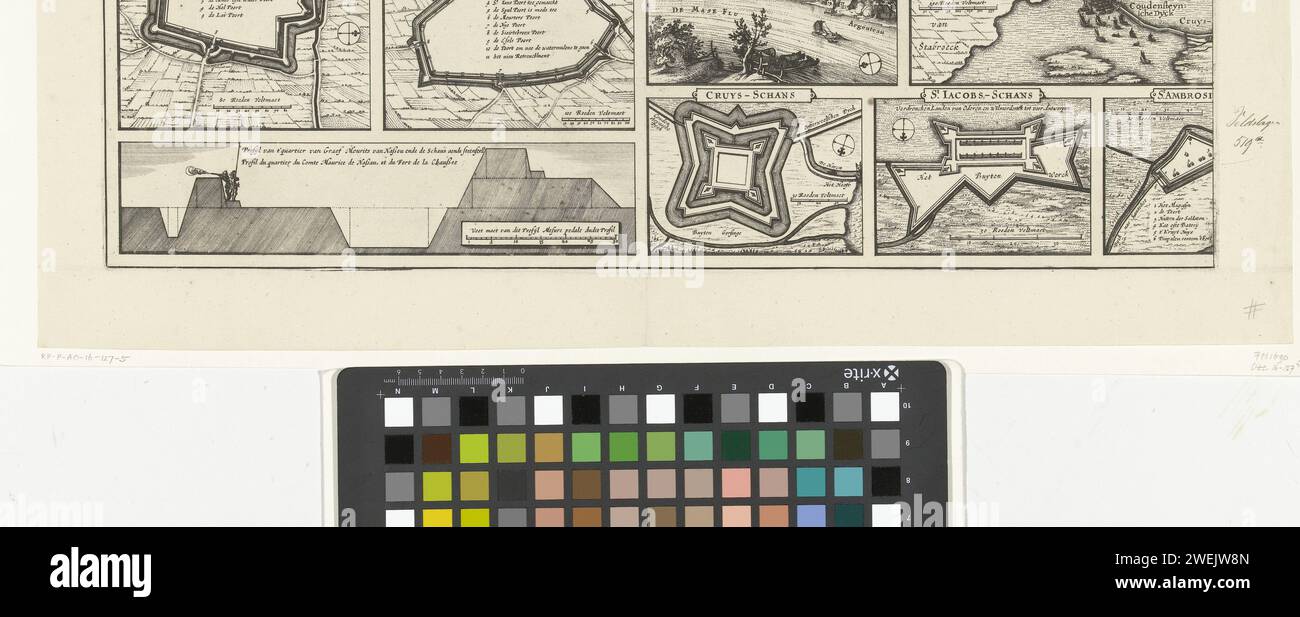 Siege of Maastricht, 1632 (plate 5), 1633 print Map of the siege and ...
