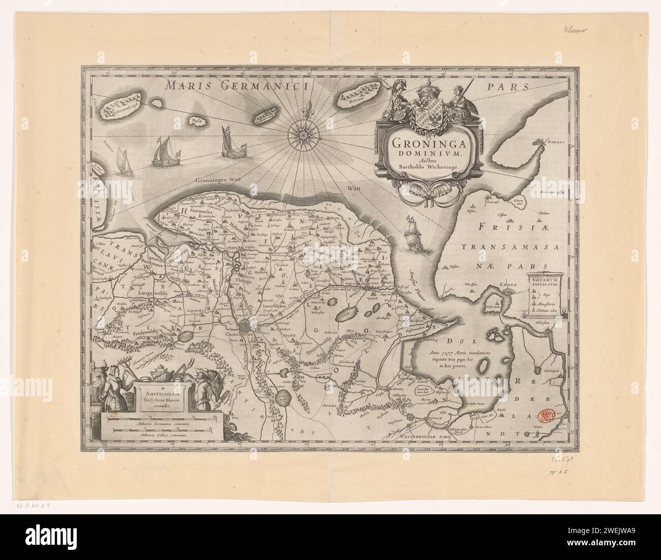 Map of the province of Groningen, Anonymous, After Barthold Wiceringe ...