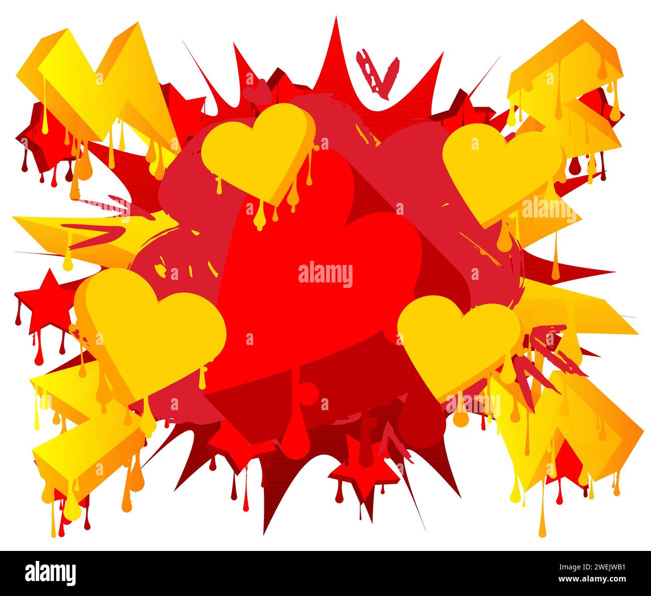 Valentine's Day Graffiti tag. Abstract modern Heart street art ...