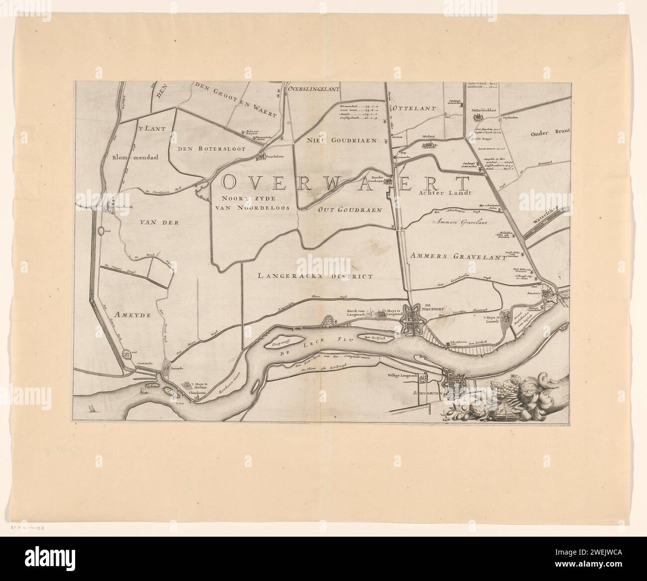 Map of the Overwaard (part left), Jan van Vianen, in or before 1706 ...