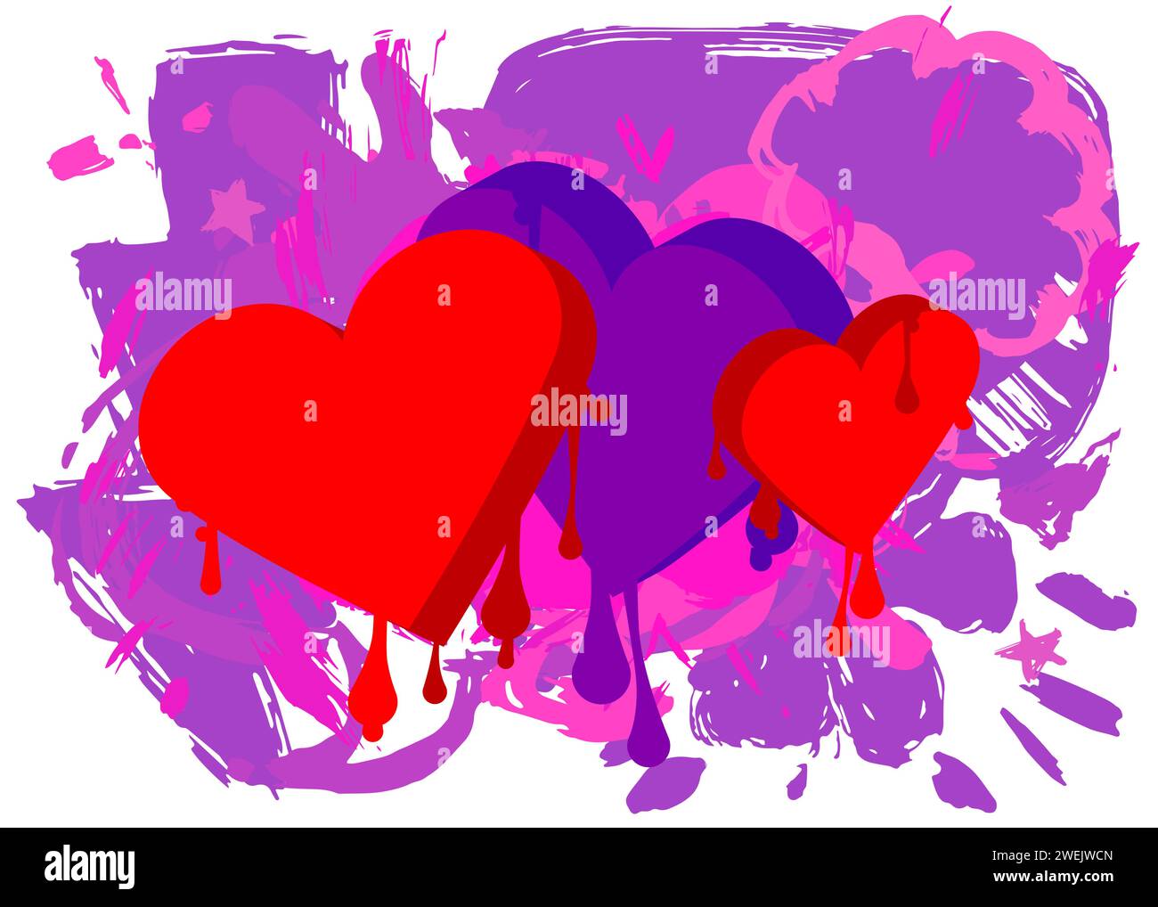 Valentine's Day Graffiti tag. Abstract modern Heart street art ...