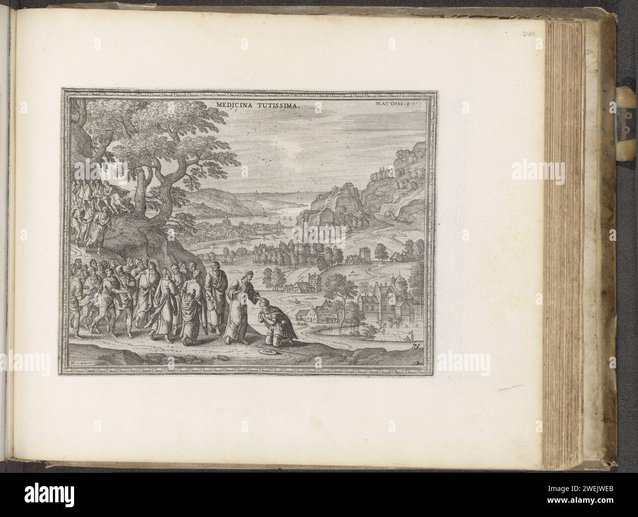 Healing of a leper, 1653 - 1654 print Landscape with a river mouth. On ...