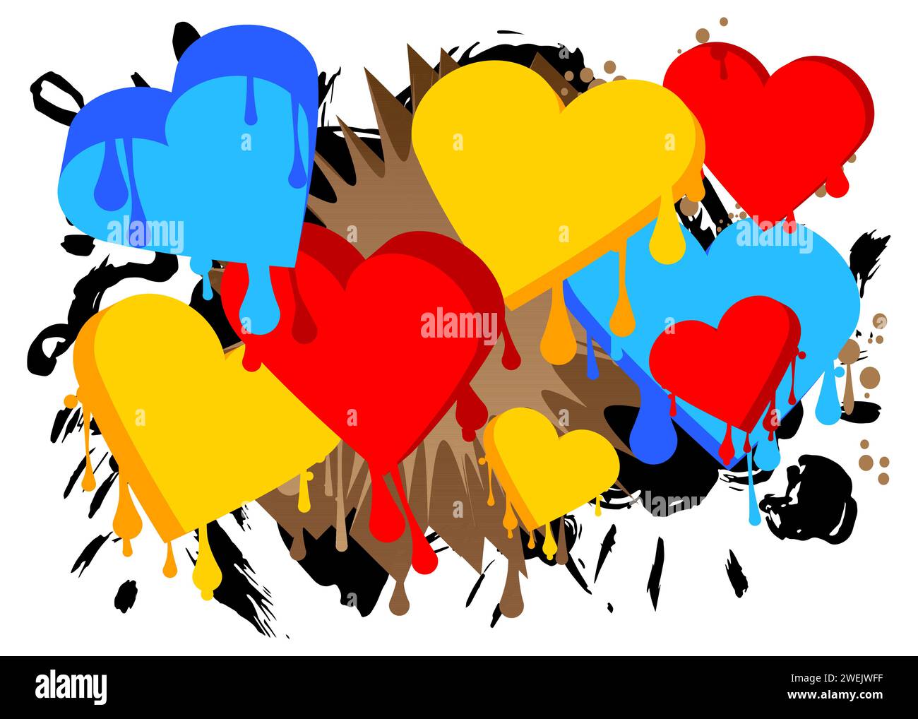 Valentine's Day Graffiti tag. Abstract modern Heart street art ...