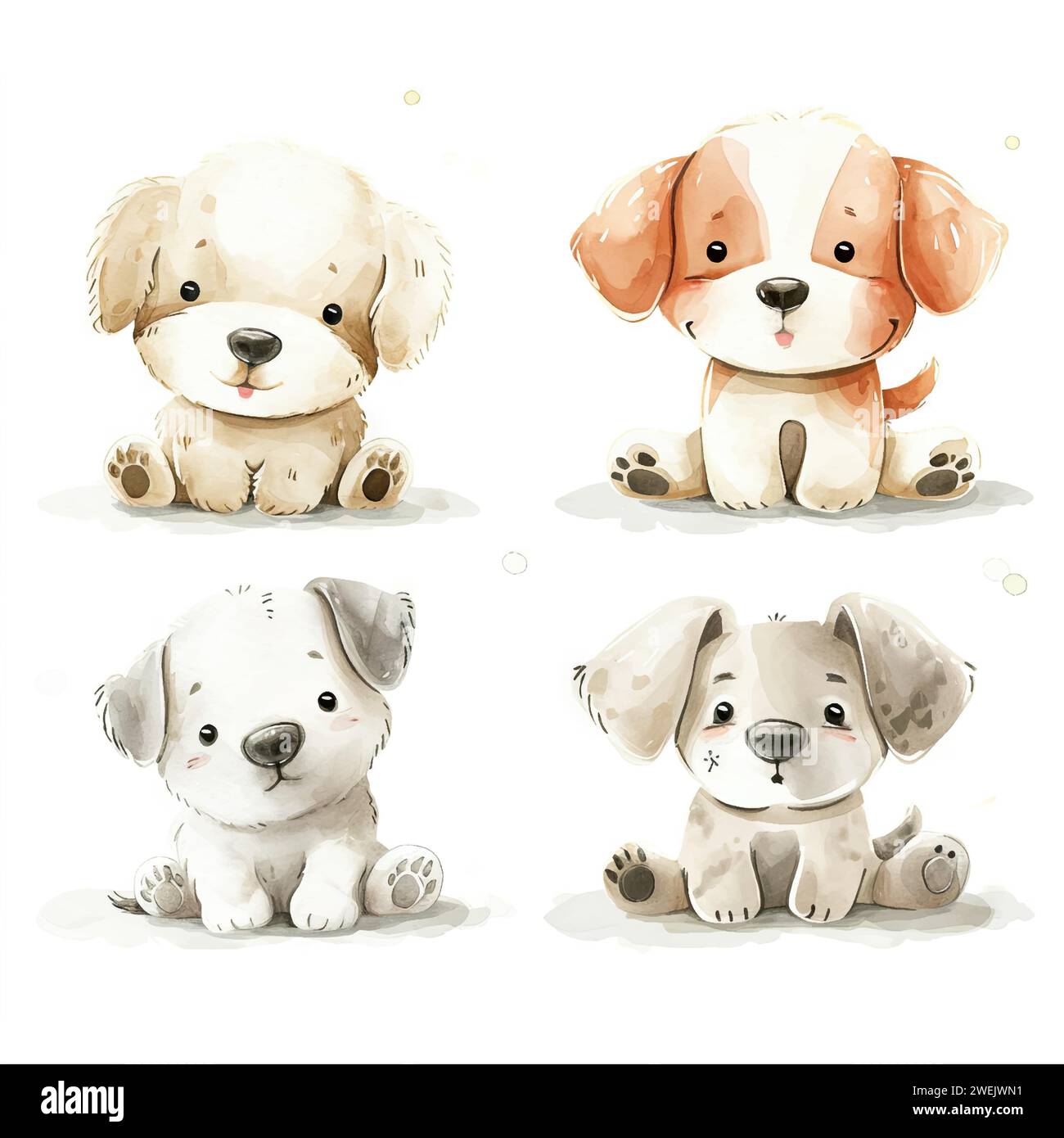 Vector hand drawn puppy collection Stock Vector Image & Art - Alamy