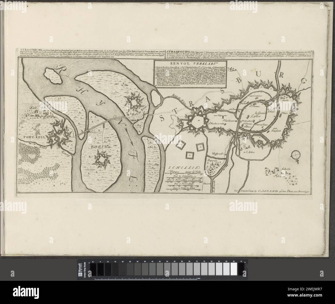 Map of Strasbourg, 1701 - 1733 print Map of the reinforcements for the ...