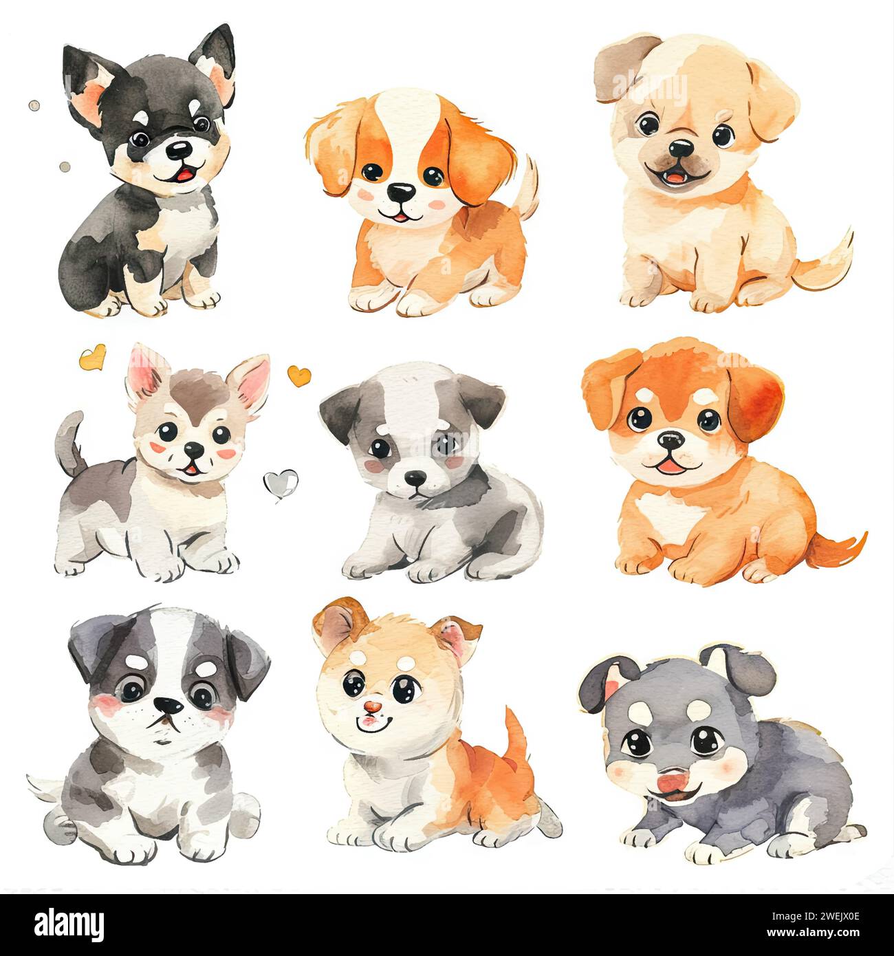 Vector hand drawn puppy collection Stock Vector Image & Art - Alamy