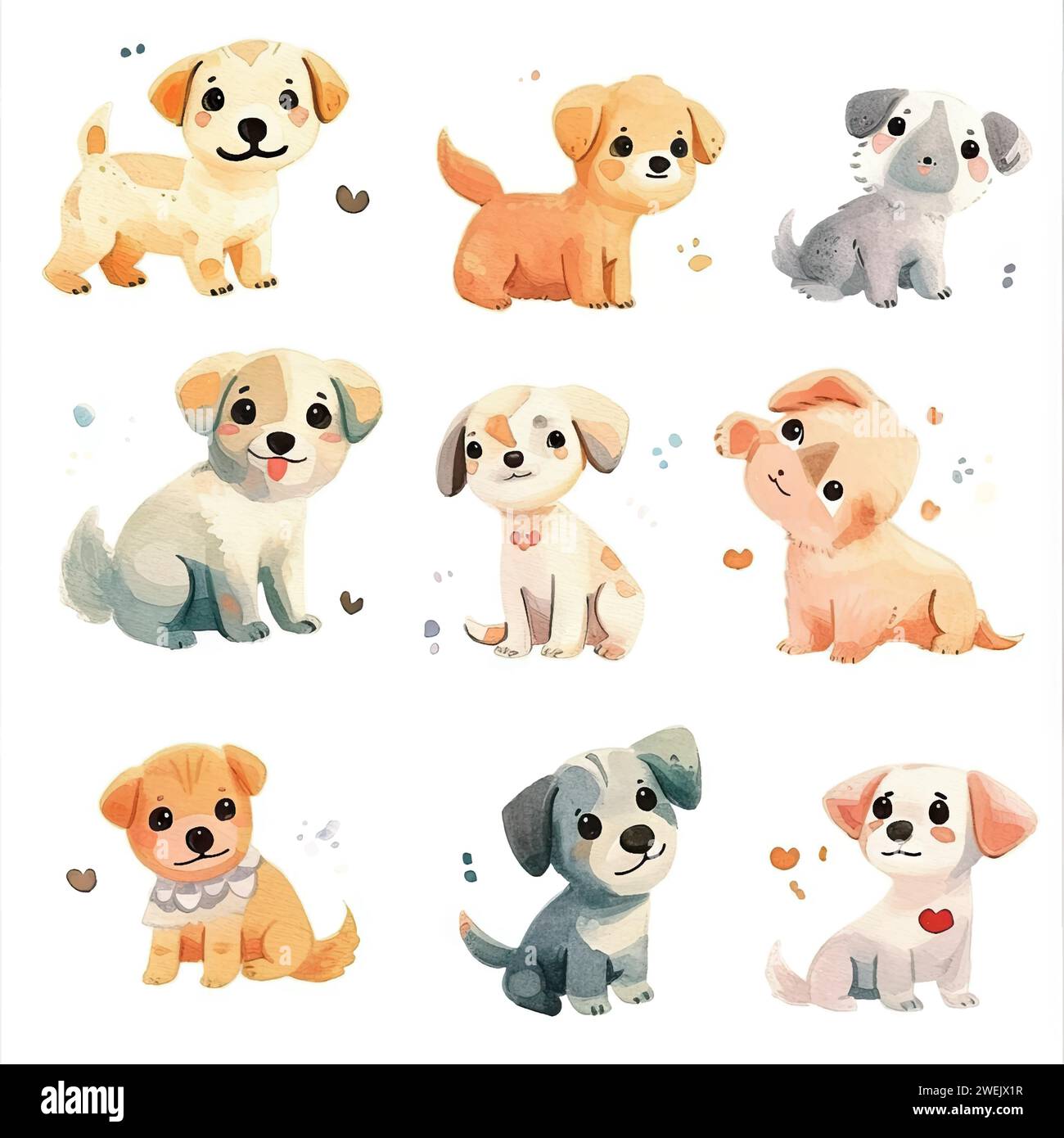 Vector hand drawn puppy collection Stock Vector Image & Art - Alamy