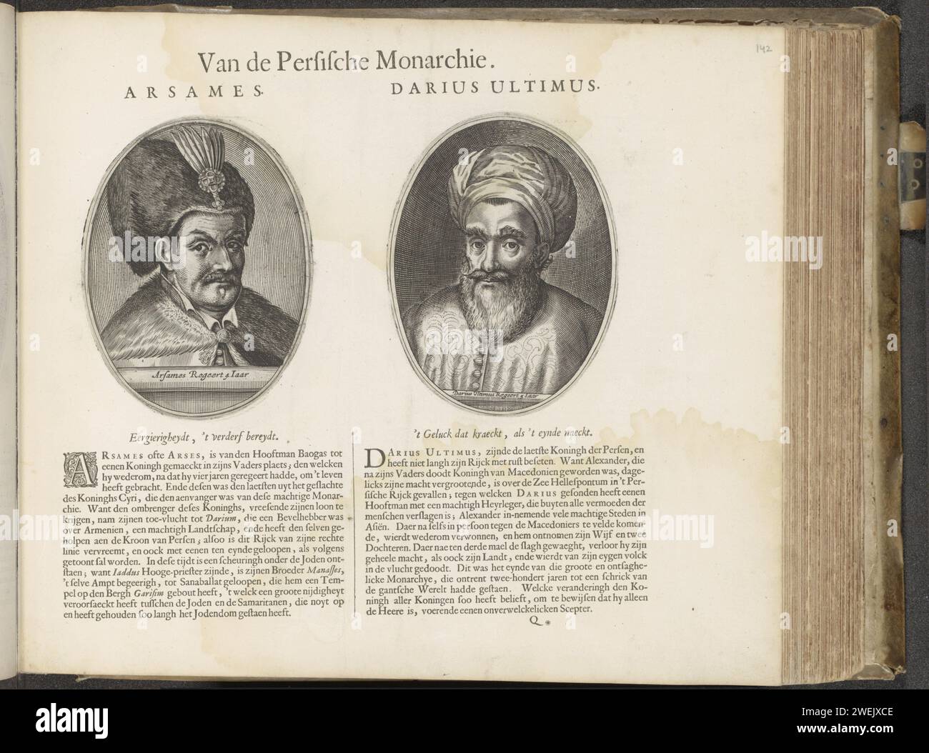 Portraits of the Kings Arses and Darius III, 1653 - 1654 print. text ...