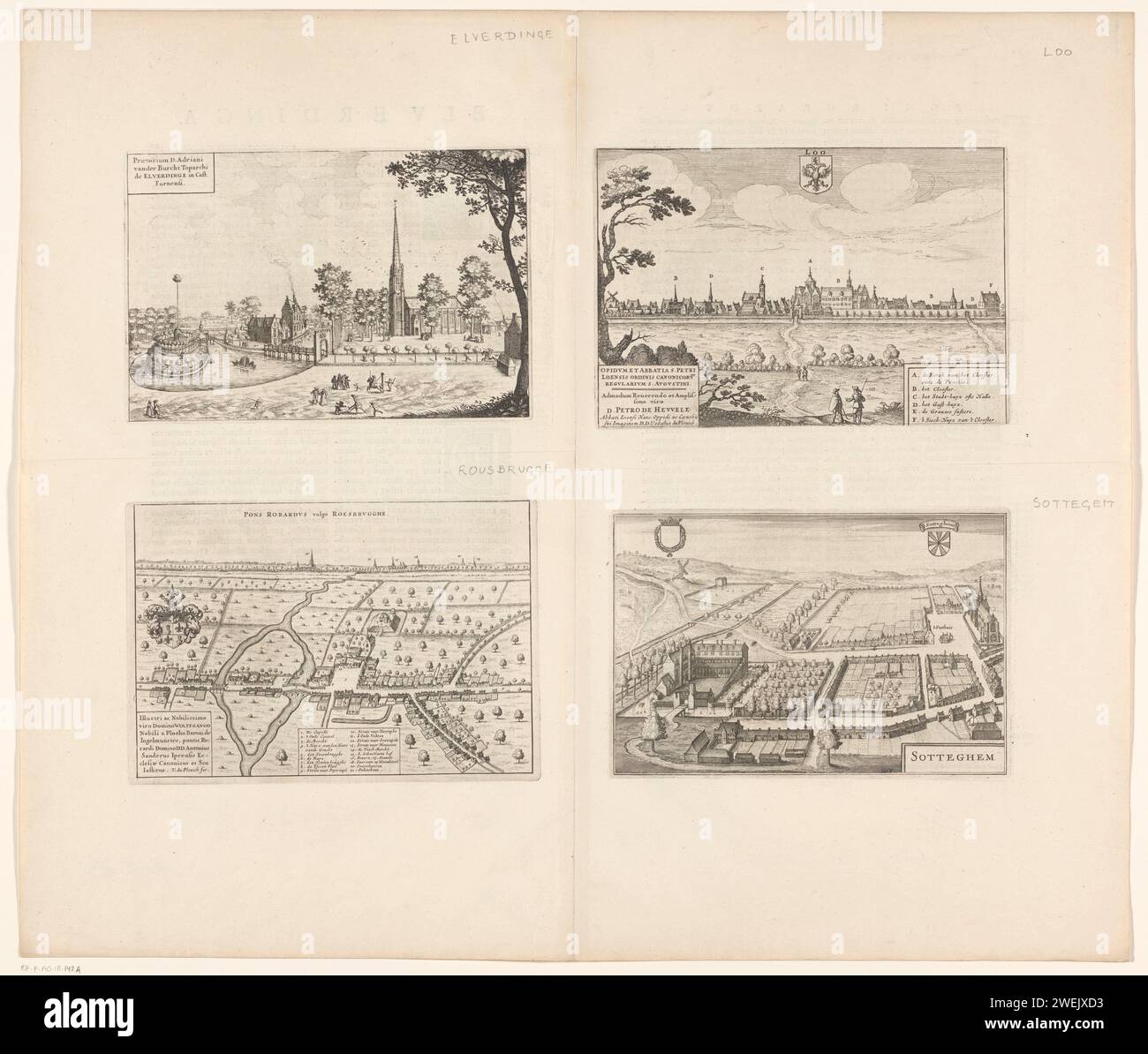View of Elverdinge, LO, Zottegem and a map of Roesbrugge, Vedastus du ...