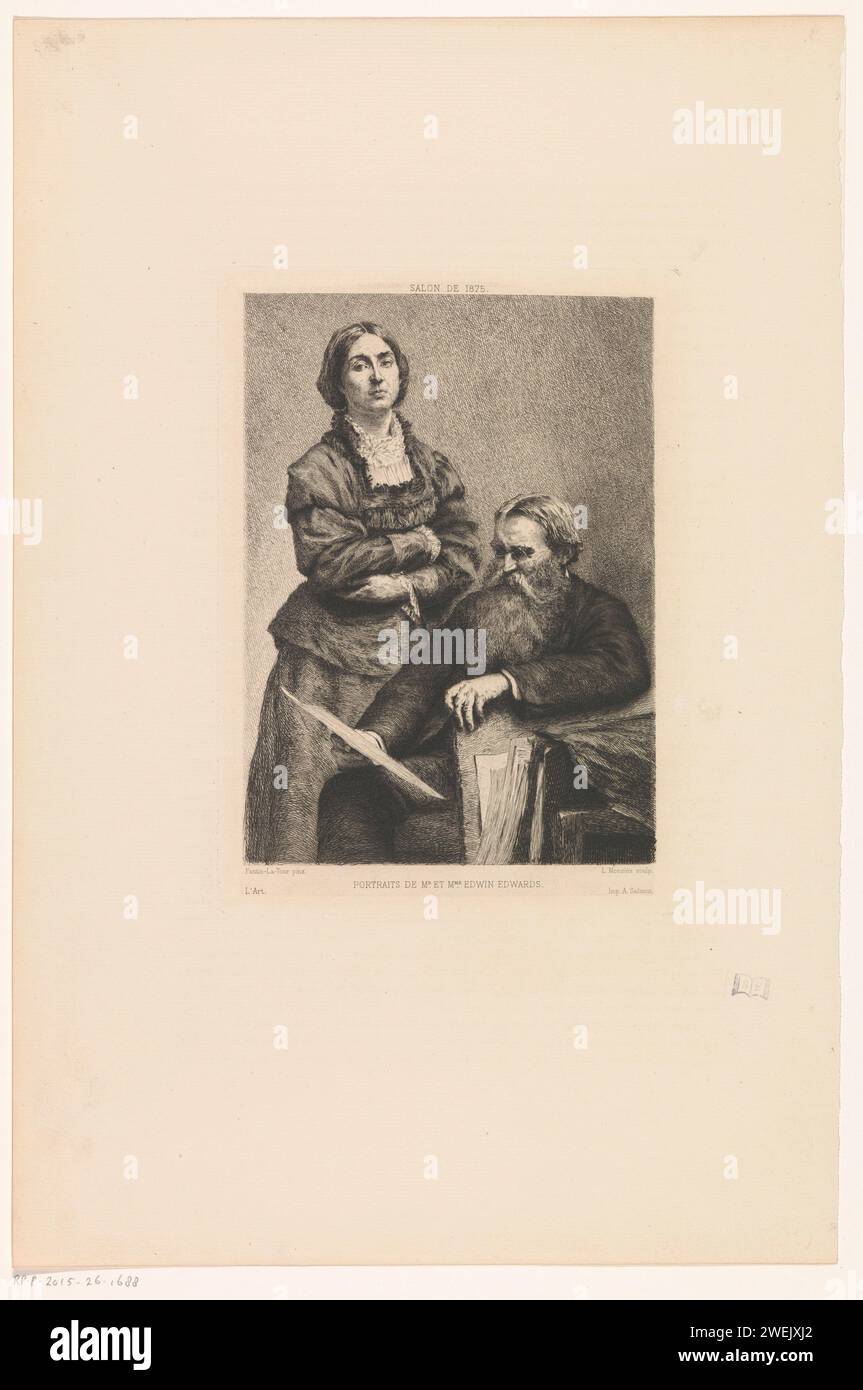 Portrait of artist Edwin Edwards with his wife, Louis Monziès, after ...