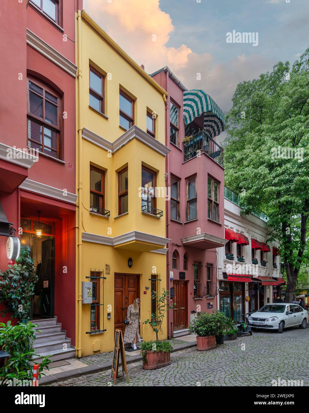 Istanbul, Turkey - May 9, 2023: Facade of colorful wooden residential ...
