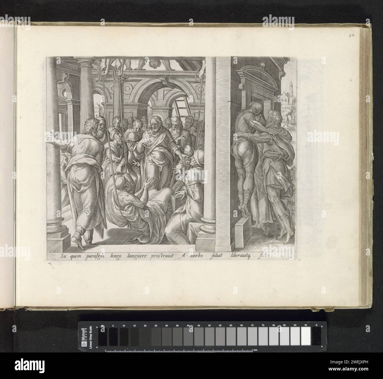 Christ heals the paralyzed man, Johannes Wierix, after Gerard van ...