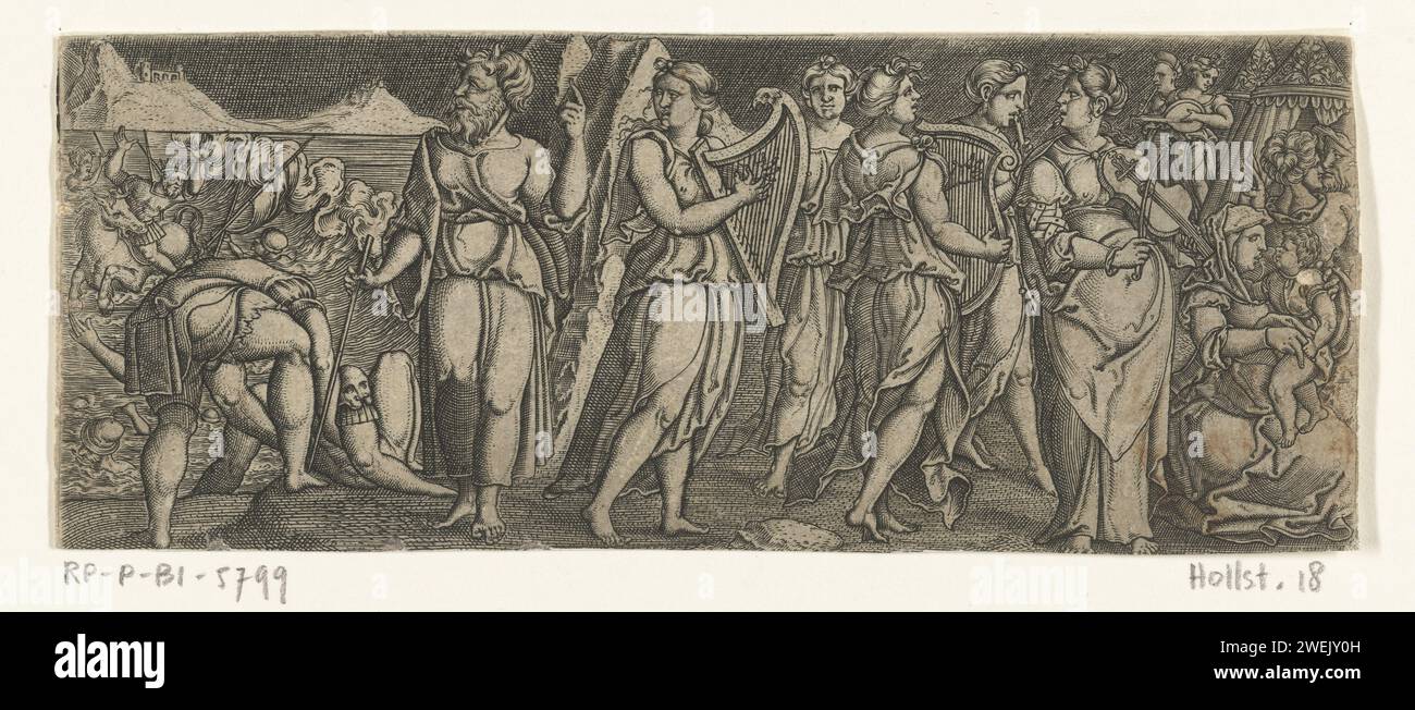 Triumph of Mirjam, 1520 - 1562 print Mirjam and other women play ...