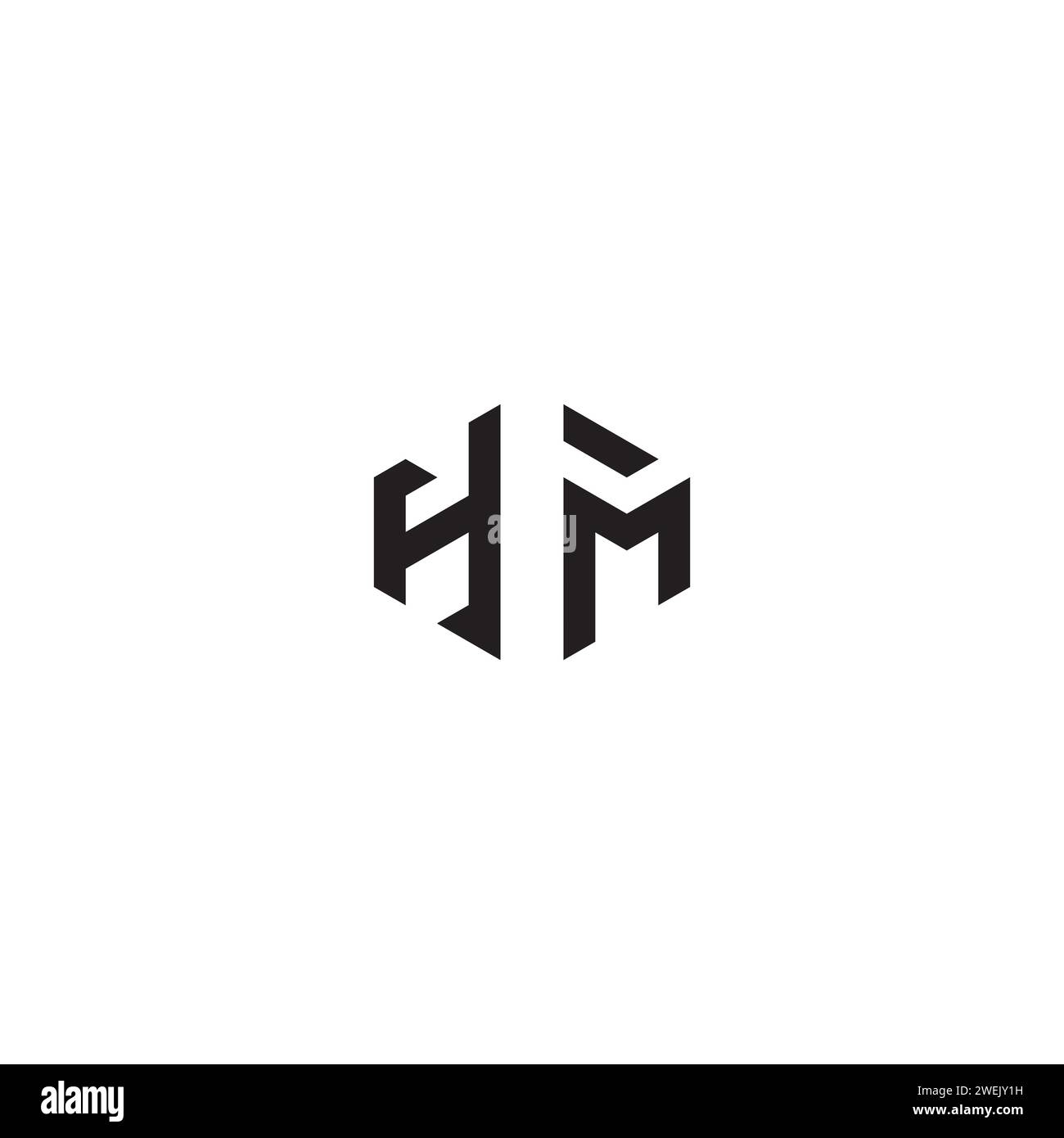 Hm logo design Black and White Stock Photos & Images - Alamy